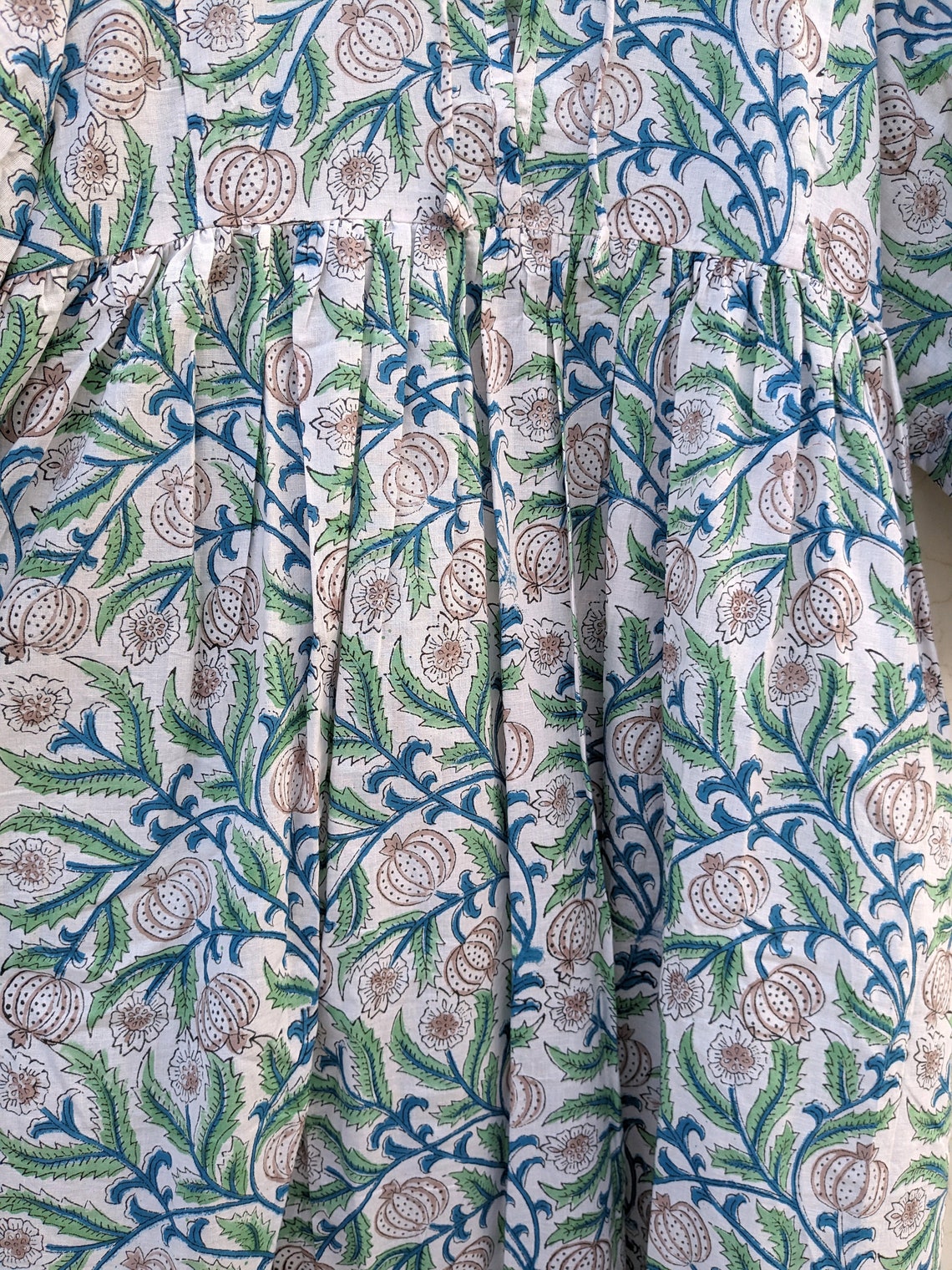 Hand Block Printed Dress Summer Dress Cotton Dress Floral Print ...