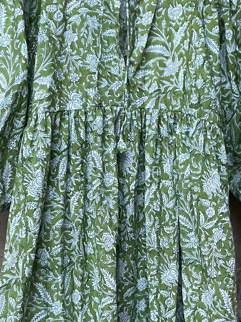 Hand Block Printed Dress Summer Dress Cotton Dress Floral - Etsy