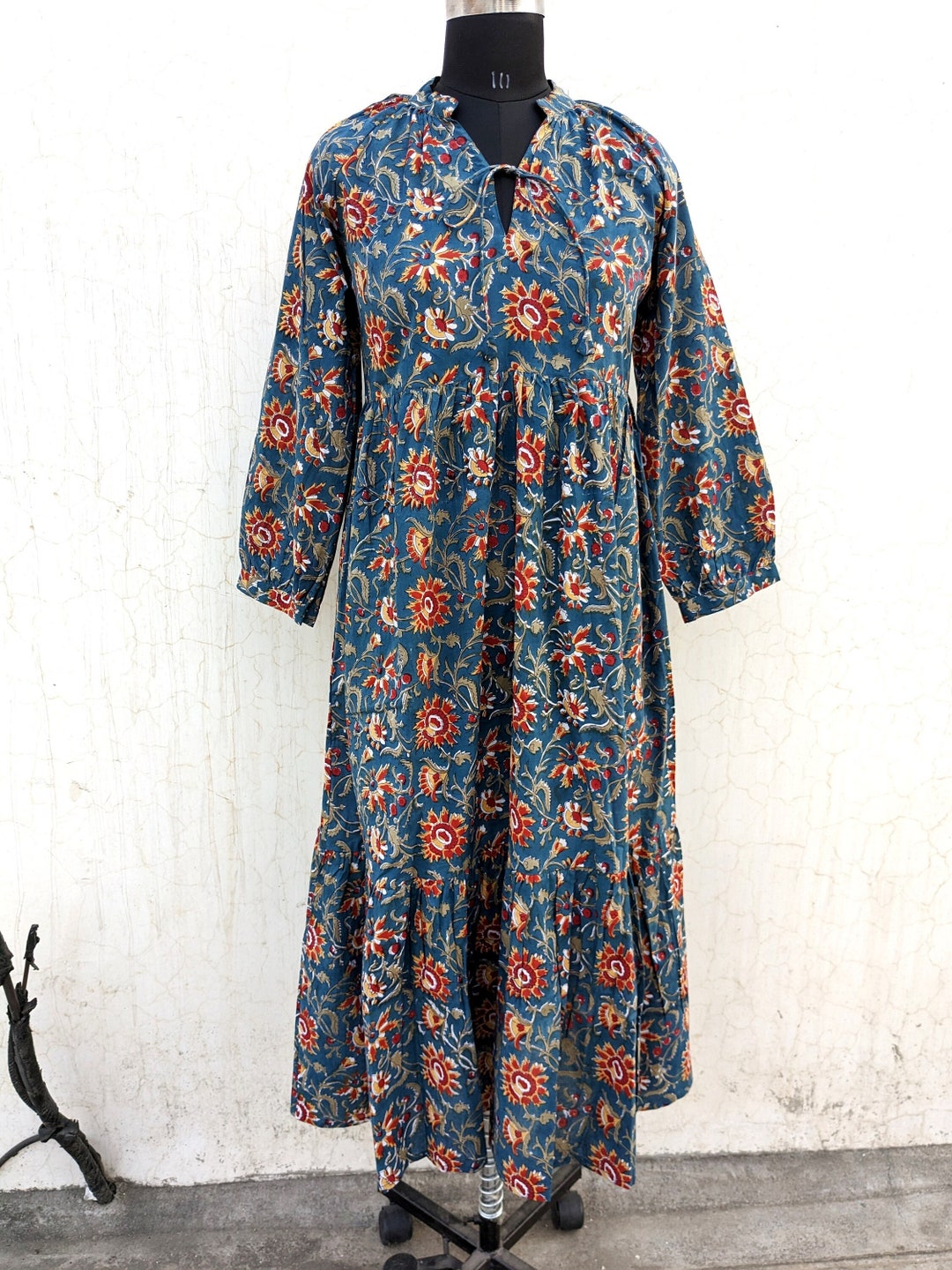 Hand Block Printed Dress, Block Print Dress, Indian Tunics, Hand ...