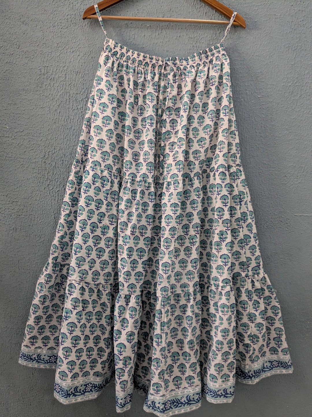 Indian Cotton Skirt Handblock Print Cotton Skirt With Lined, Floral ...