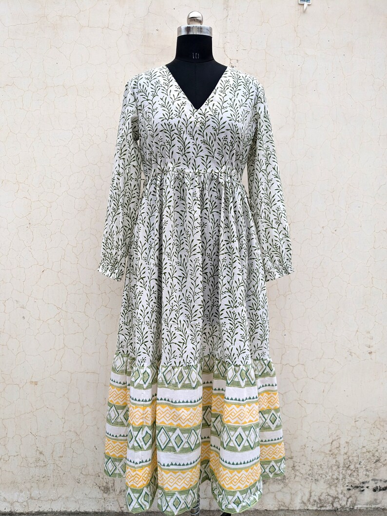 Hand Block Printed Dress, Block Print Dress, Indian Tunics, Hand ...