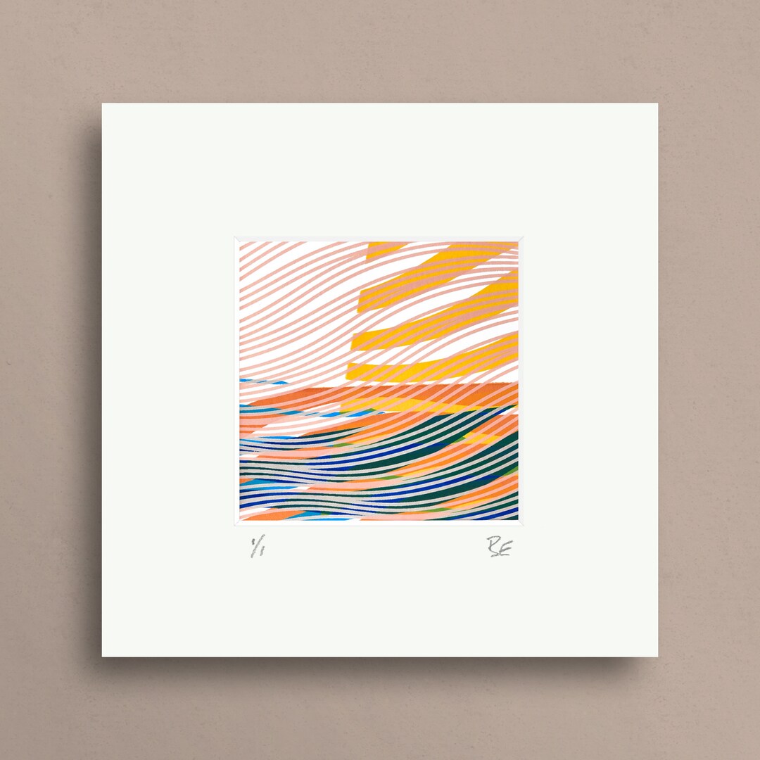 Colourful Abstract Mini Print / Screenprint Art Geometric - Etsy