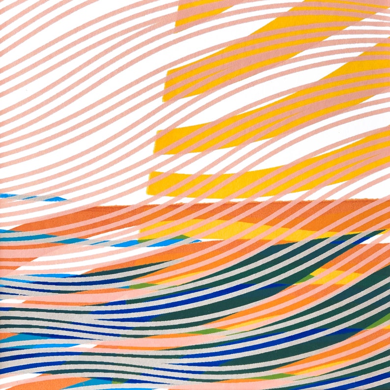 Colourful Abstract Mini Print / Screenprint, Art, Geometric Opart ...