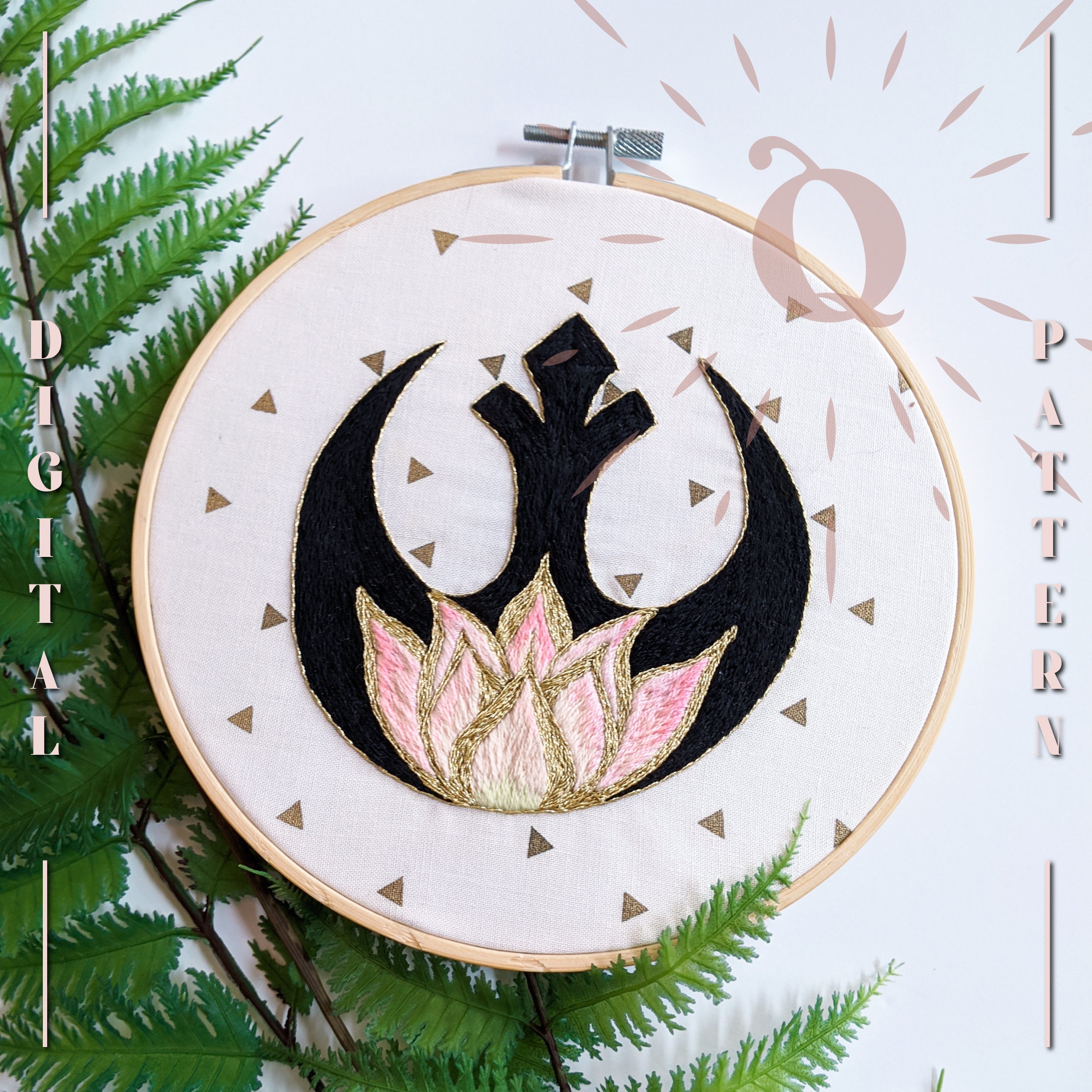 PDF Pattern Rebel Lotus Star Wars Themed Embroidery - Etsy