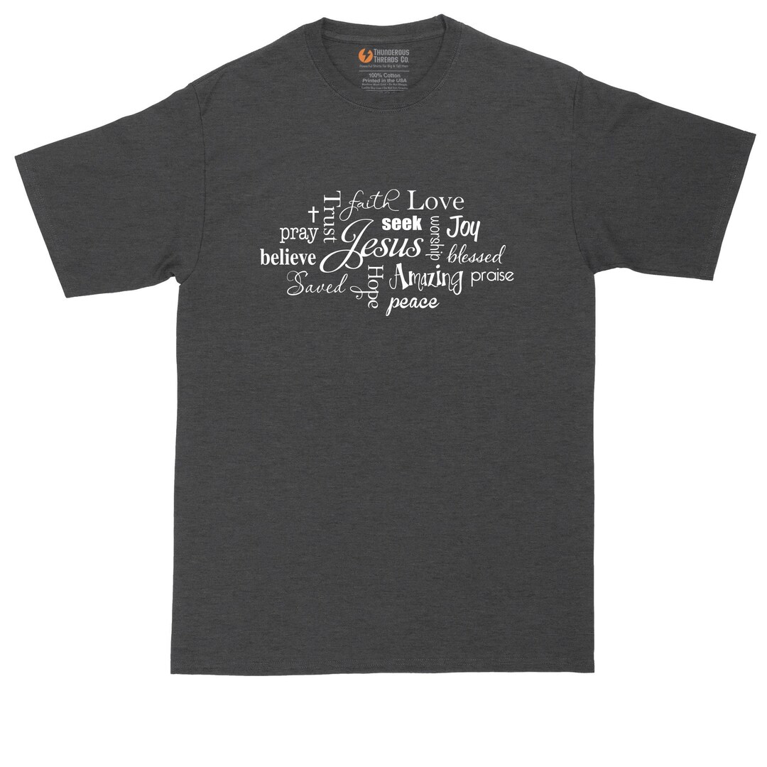 Jesus Subway Art Mens Big and Tall T-shirt Christian T-shirt Prayer ...