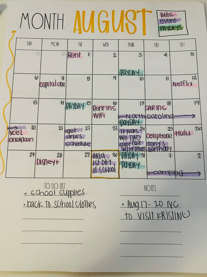 Undated Blank Calendar Printable - Etsy