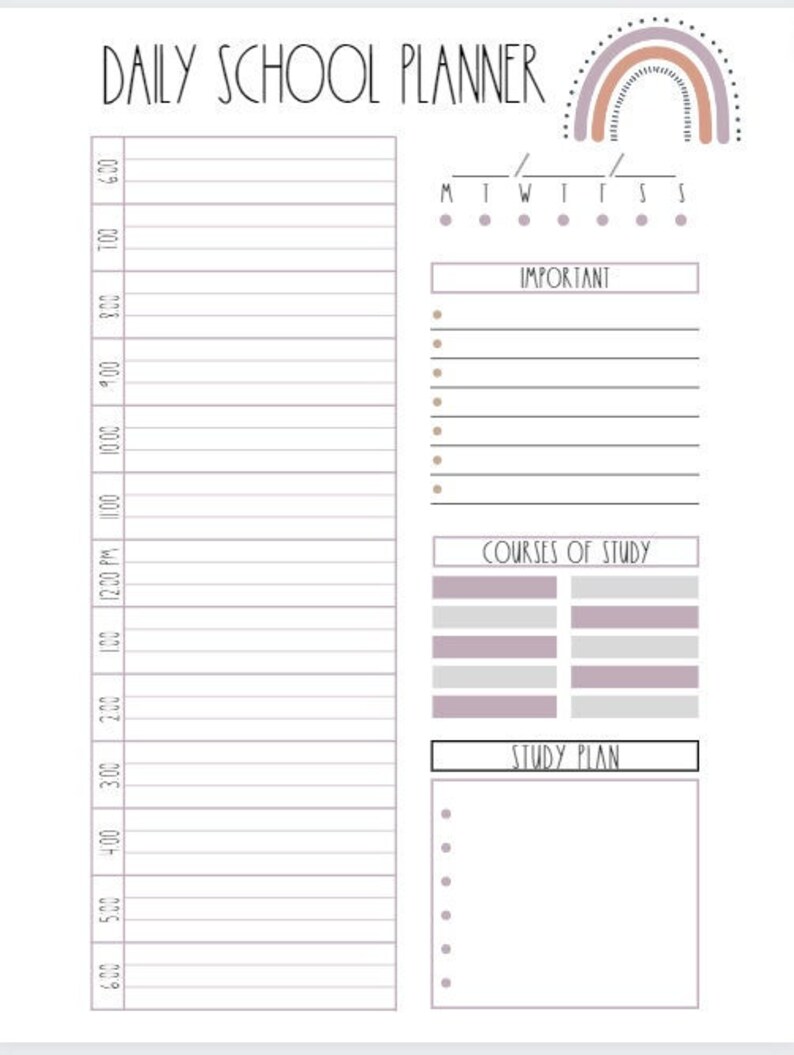 Kids Daily School Planner - Etsy