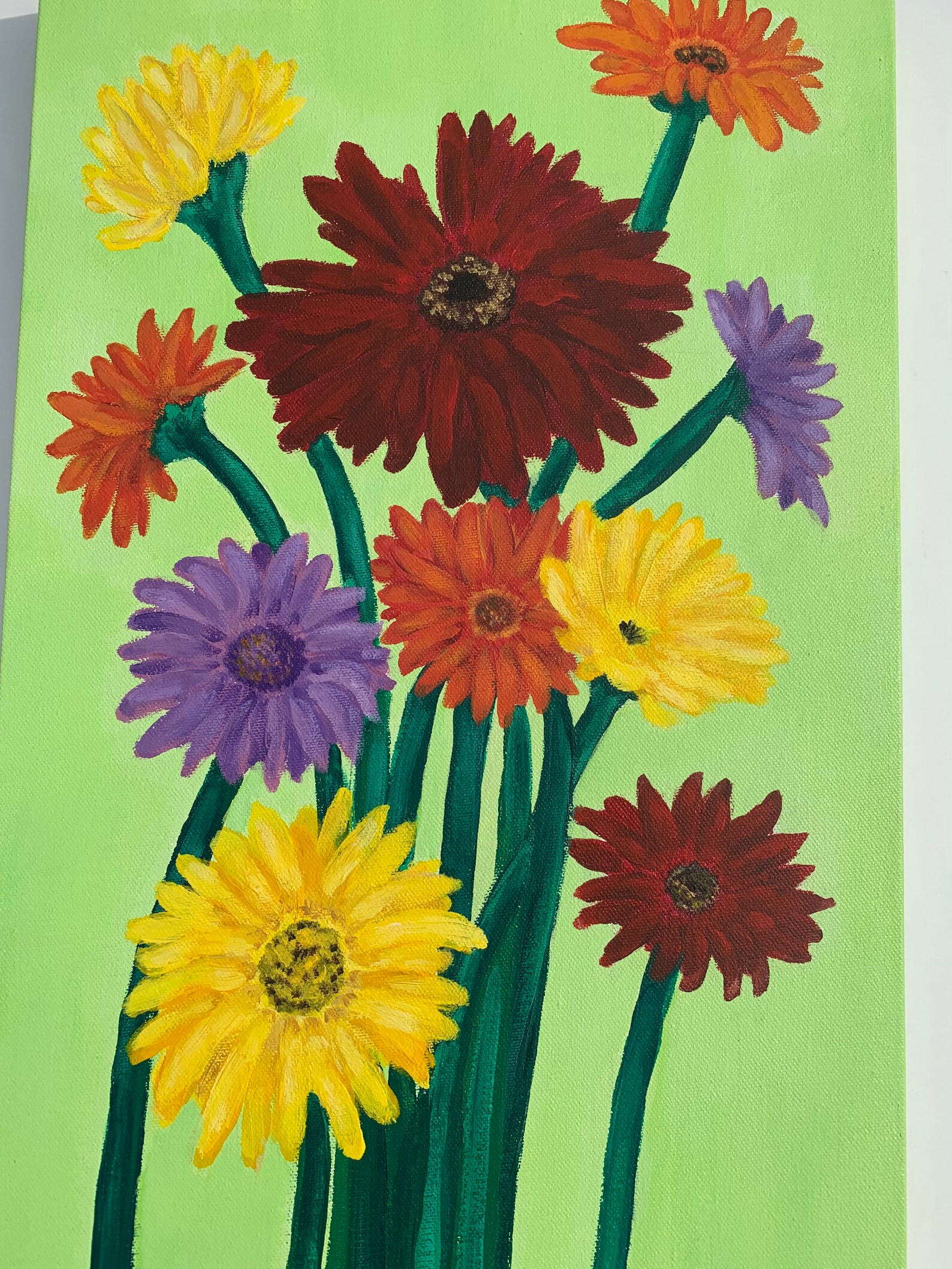 Floral Original Acrylic 12x24 Painting multi Colored - Etsy