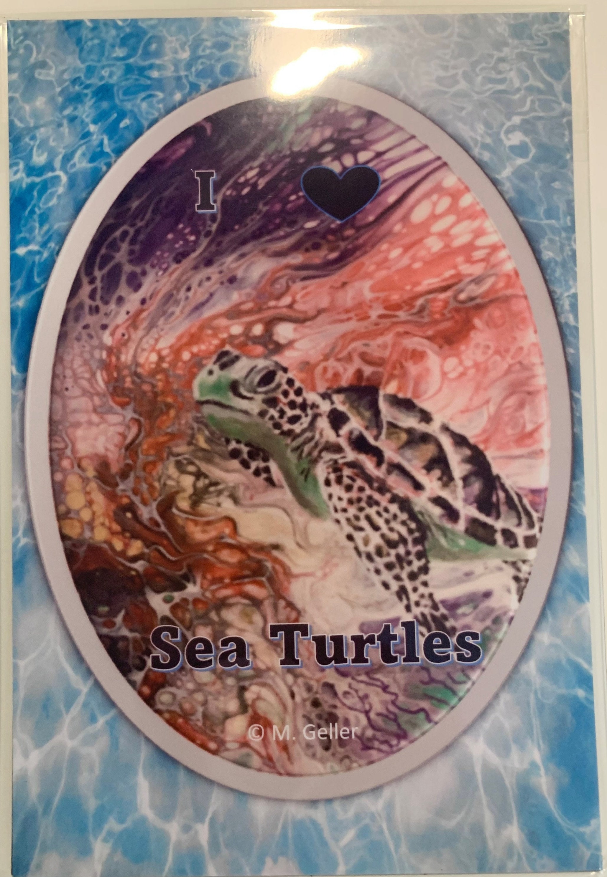 I Love Sea Turtles Magnets 4x6 Turtle Magnets Made From Original Art ...