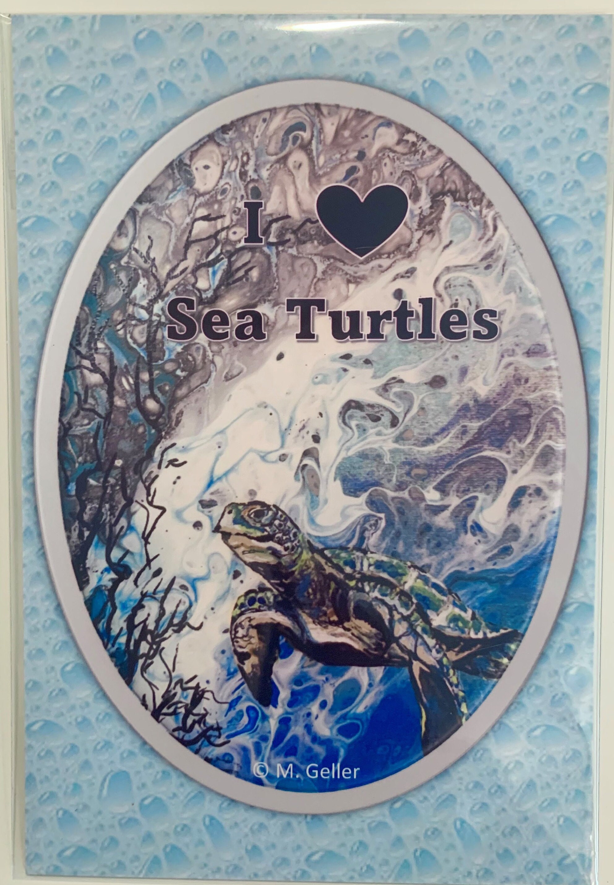 I Love Sea Turtles Magnets 4x6 Turtle Magnets Made From Original Art ...