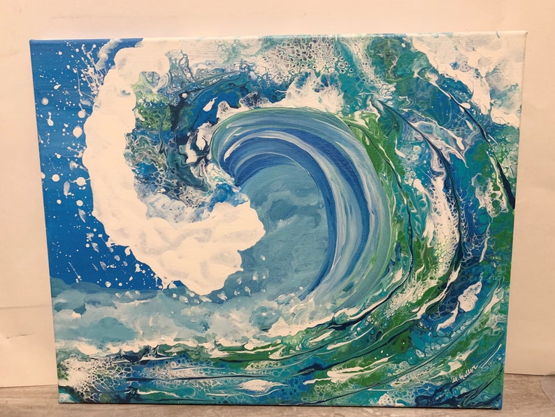 16x20 Original Acrylic Painting on Canvas Large Ocean Wave - Etsy