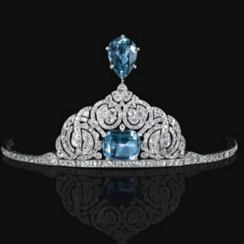 Wedding Tiara Bridal Tiara Sterling Silver and Aquamarine - Etsy