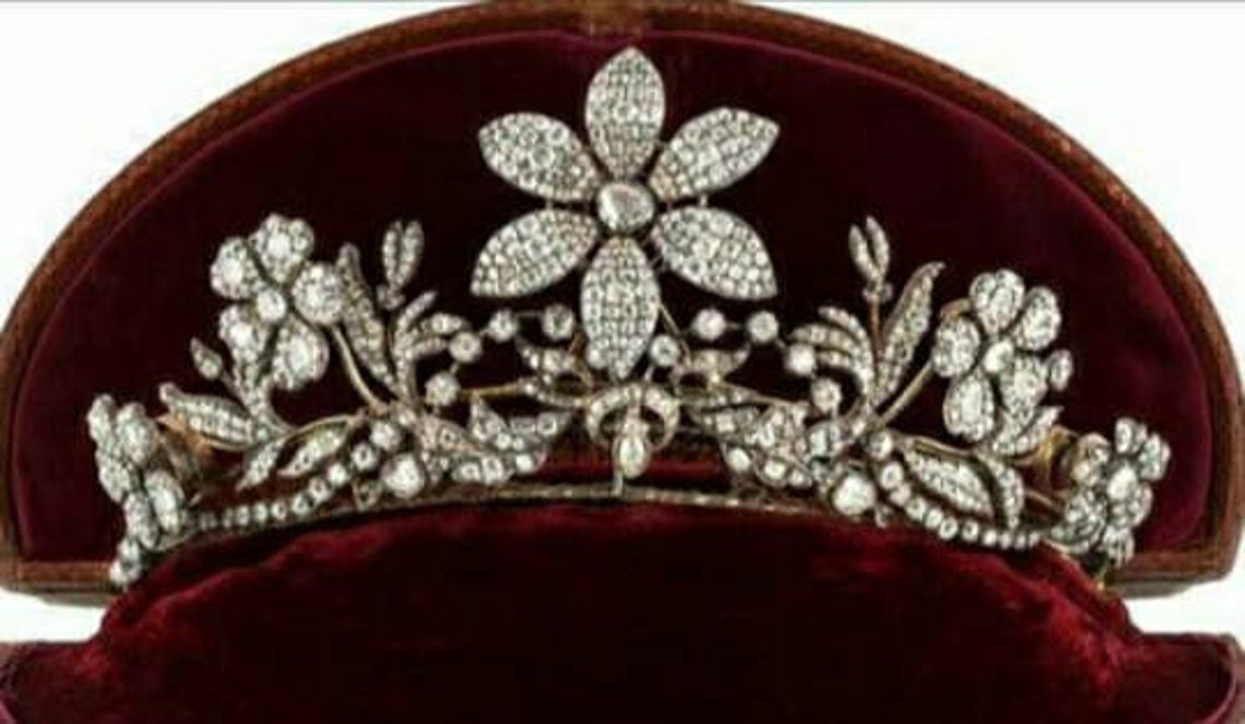 Wedding Crown/rose Cut Diamonds Crown, Silver Purity 92.5 ,handmade ...