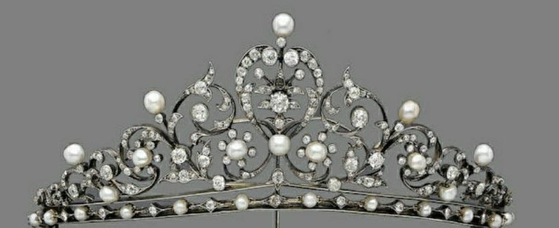 Handmade Sterling Silver Wedding Tiara: Rose Cut Diamonds & Pearls - Etsy