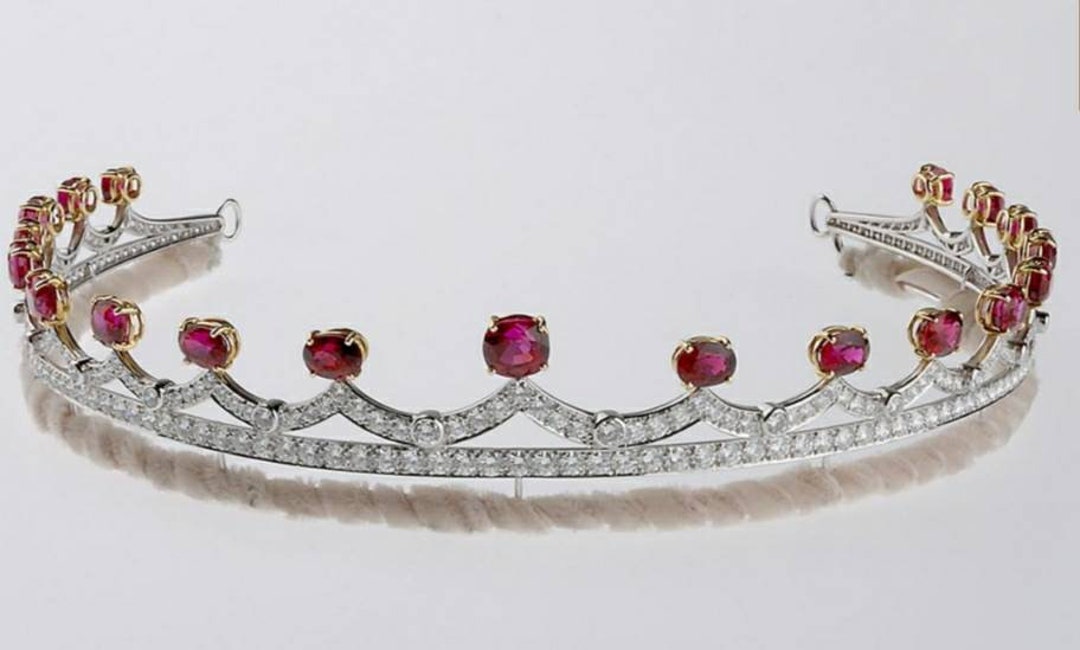 Wedding Ruby Tiara, Bridal Tiara Sterling Silver Handmade Tiaras/crown ...