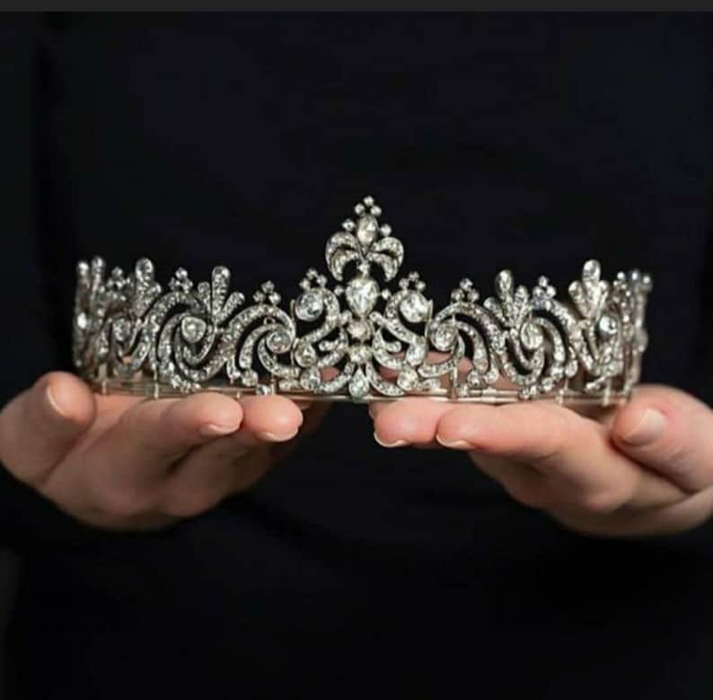 Wedding Tiara/rose Cut Diamonds Tiaras, Silver Purity 92.5 ,handmade ...
