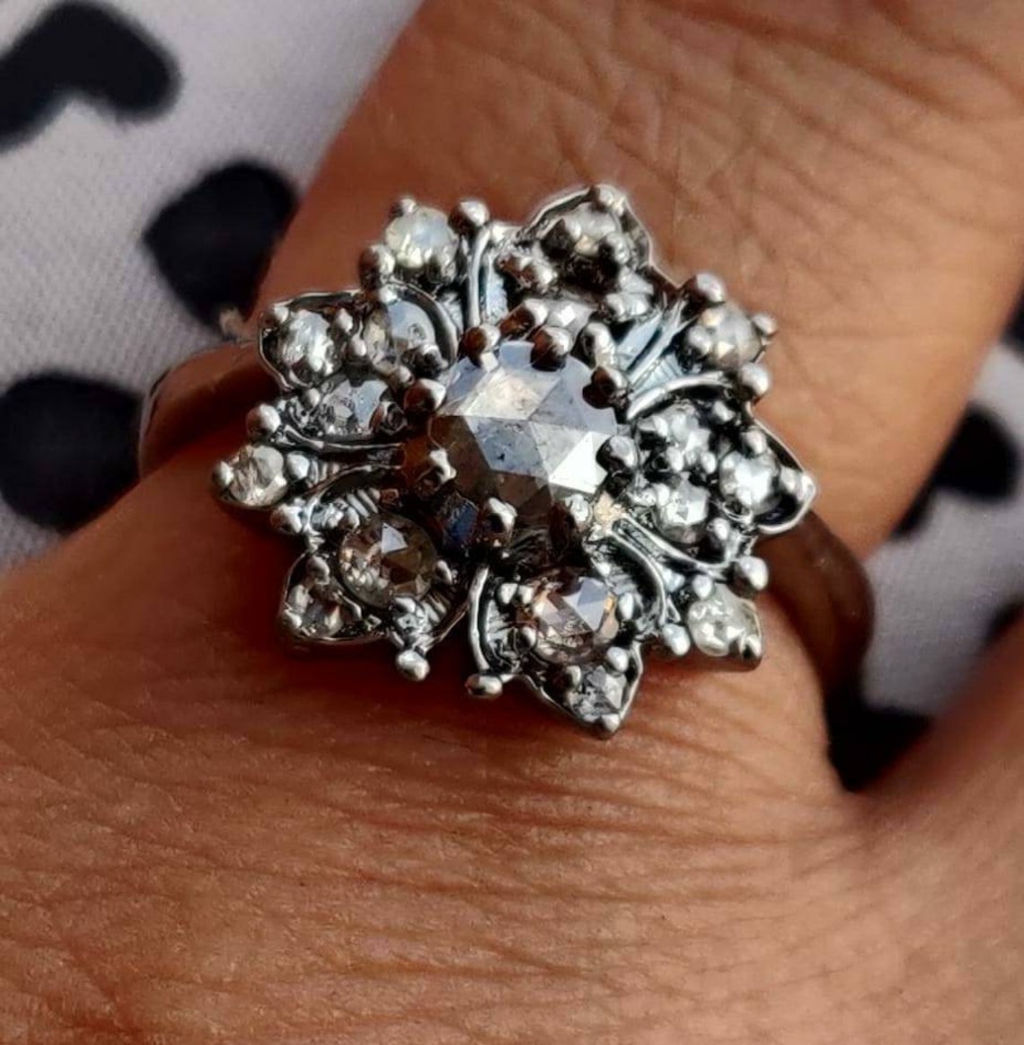 Antique Victorian and Diamond Cluster Ring Handmade Ring | Etsy