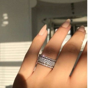 Beautiful Five Layer Zircon Ring/ Handmade Sterling Silver American ...