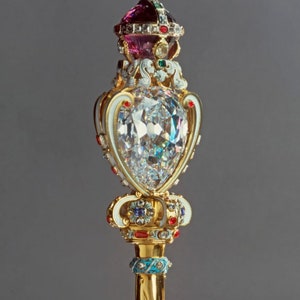 Handmade Sterling Silver Sovereign Sceptre Replica: Royal Coronation ...