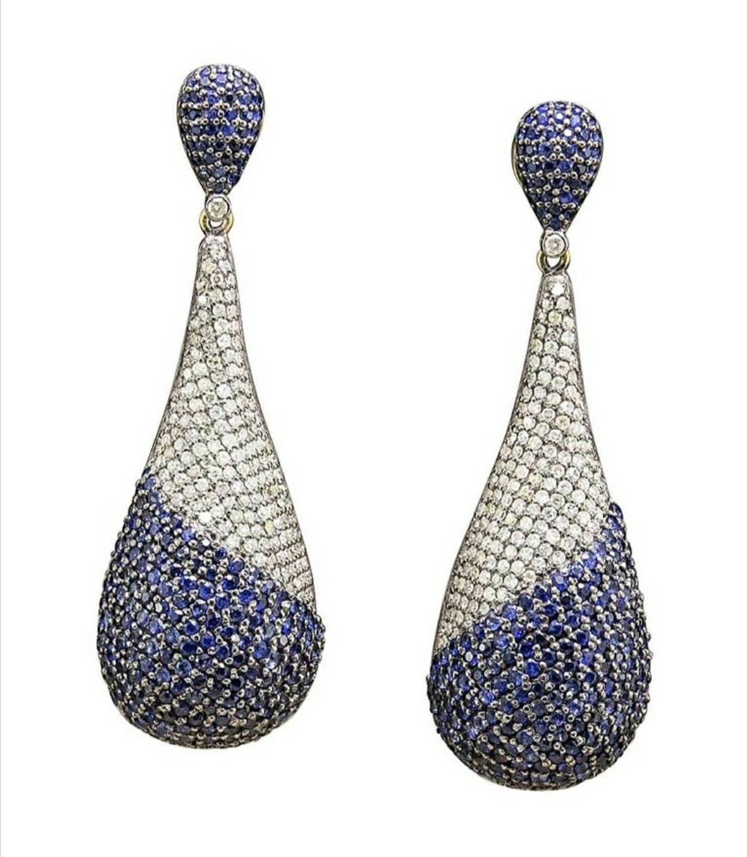 Victorian Dramatic American Diamond Teardrop Earrings - Etsy