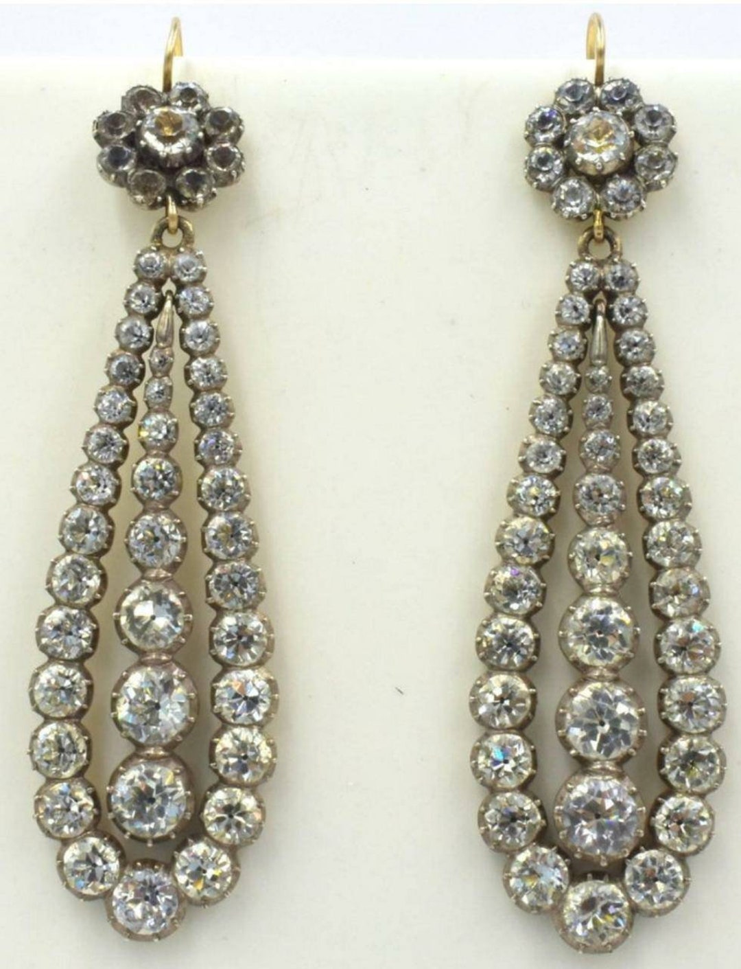 Victorian Dramatic Diamond Teardrop Earrings, Handmade Earrings ...