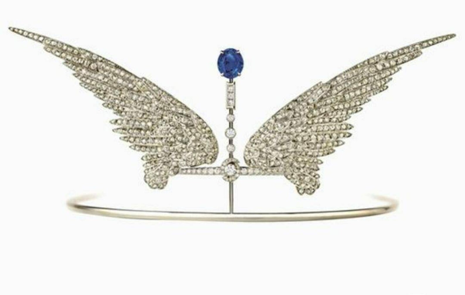 Blue Sapphire Wings Wedding Tiara: Sterling Silver Zircon Crown - Etsy