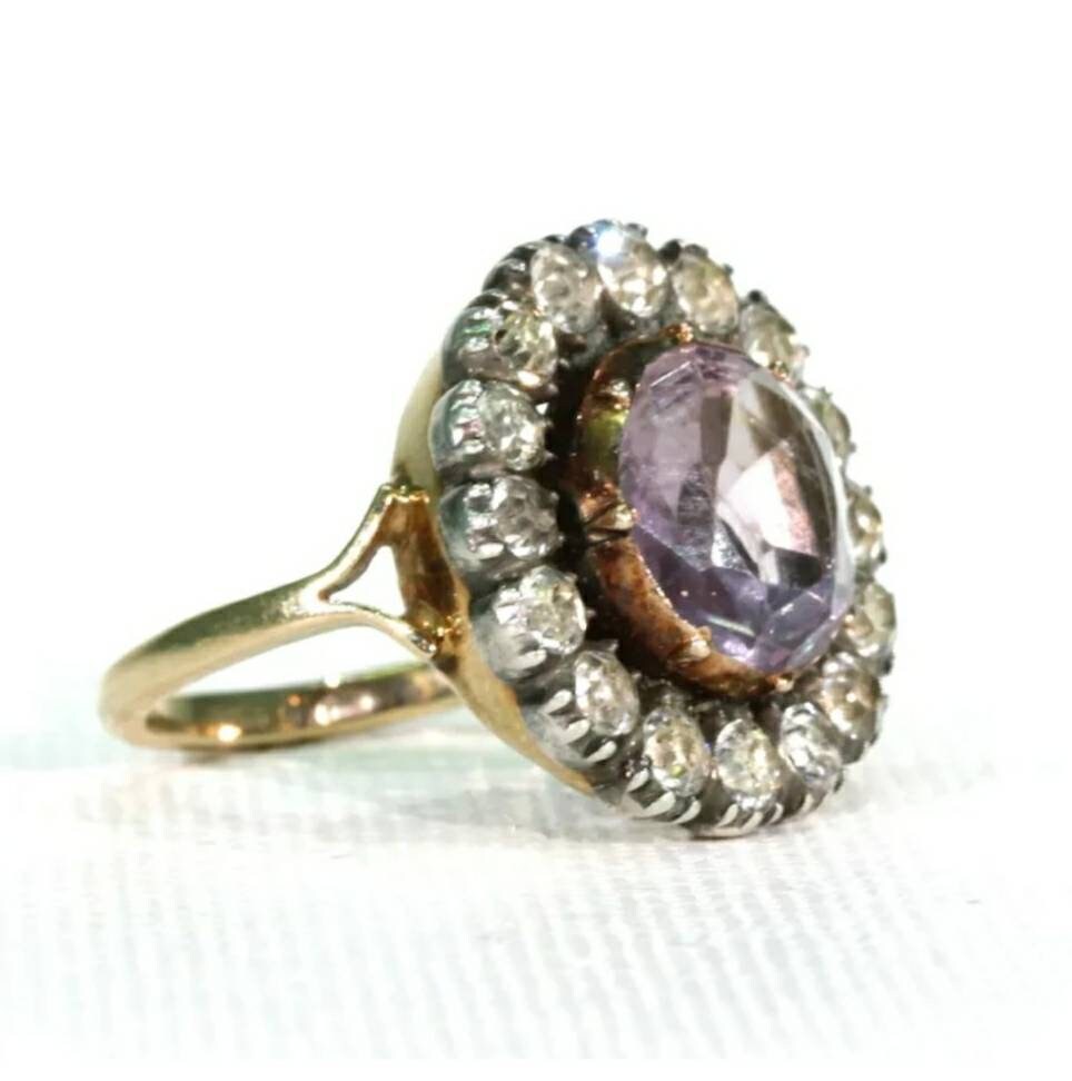 Antique Victorian and Diamond Cluster Ring - Etsy