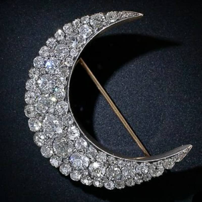Silver Moon Brooch - Etsy