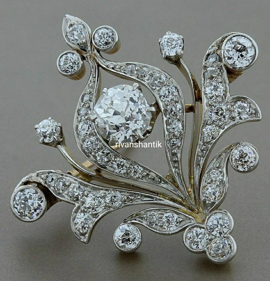 Victorian American Diamond and Silver Brooch/ Stylish Brooch - Etsy