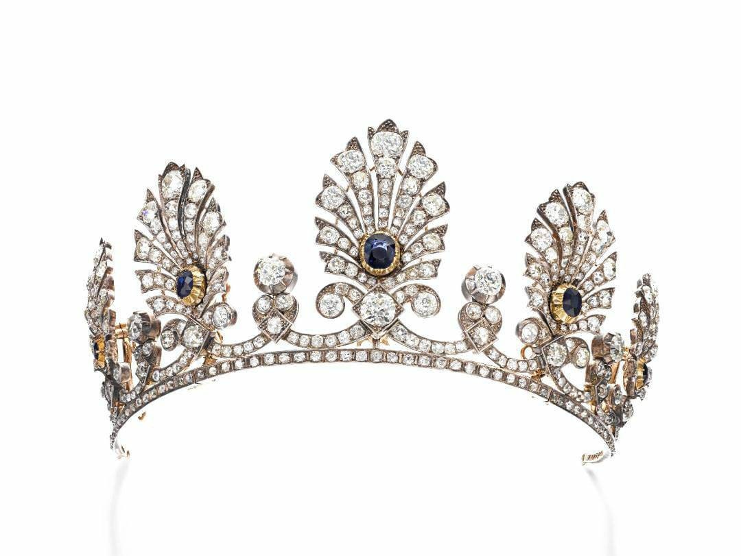 Wedding Tiara, Bridal Tiara Sterling Silver and Blue Sapphire Handmade ...