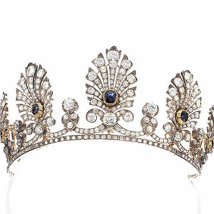Wedding Tiara, Bridal Tiara Sterling Silver and Blue Sapphire Handmade ...