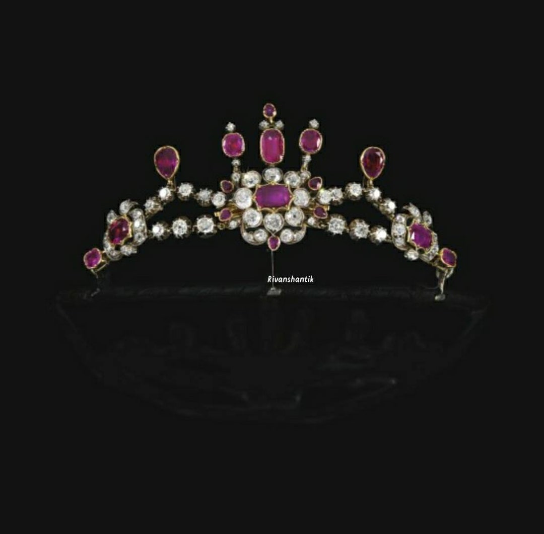 Wedding Ruby Tiara, Bridal Tiara Sterling Silver Handmade Tiaras/crown ...
