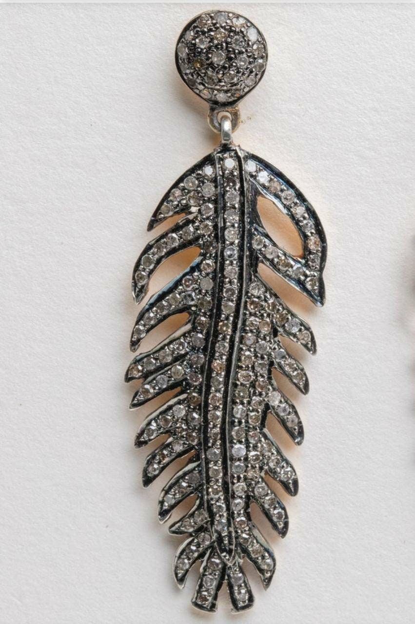 Victorian Dramatic Dangle Diamond Earrings Handmade Earrings - Etsy