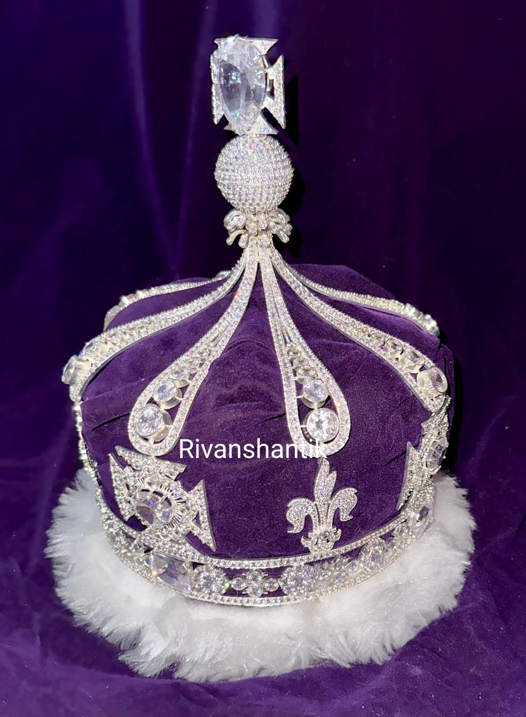 Royal Vintage Crown Replica, Zircon L Tiara Sterling Silver Handmade ...