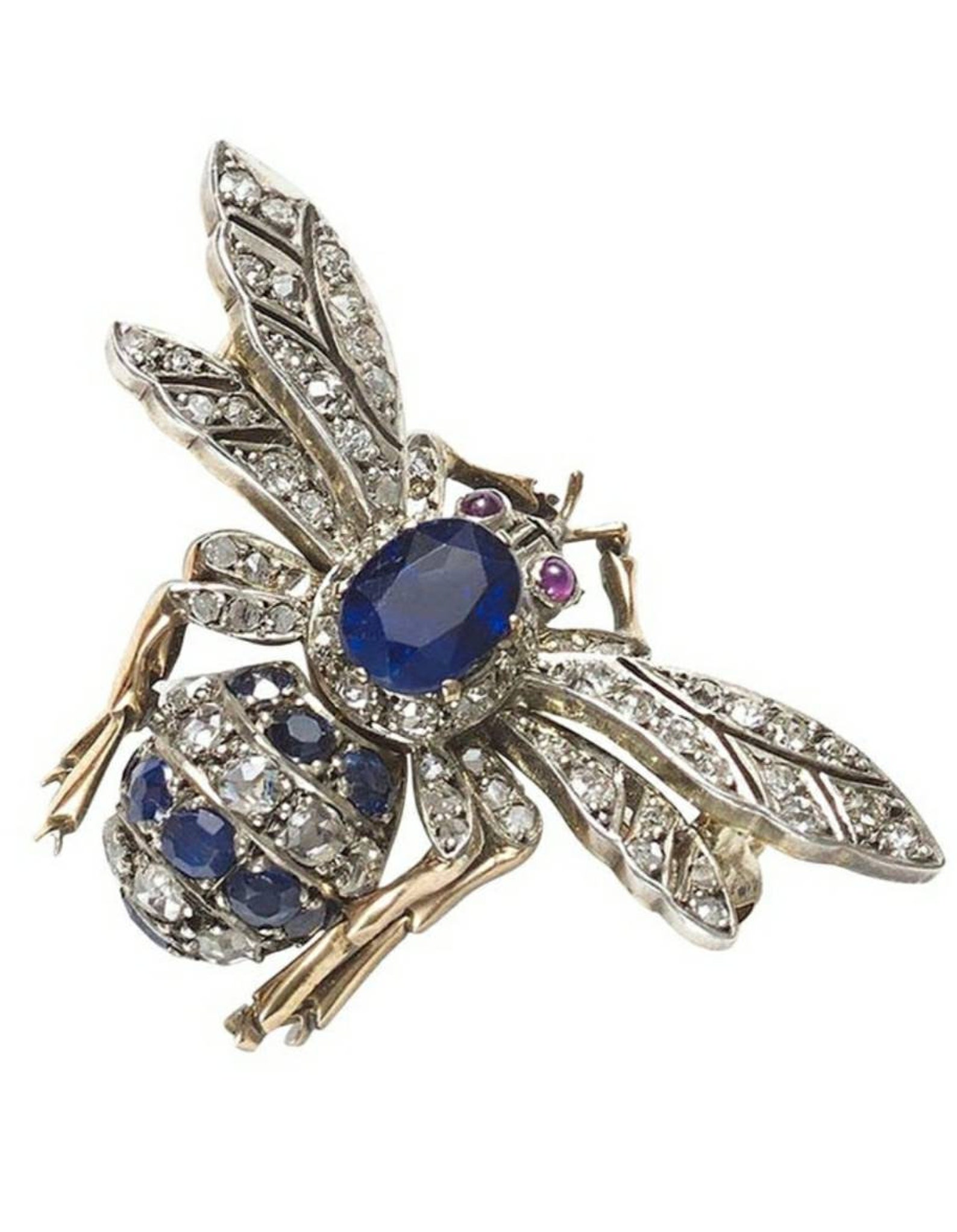 Antique Victorian Sapphire Ruby Diamond and Silver Bee Brooch - Etsy