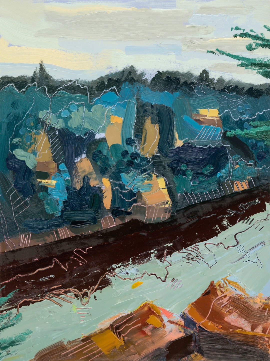 Abstract Landscape Art Print, Minnesota, Midwest Fine Art Painting ...