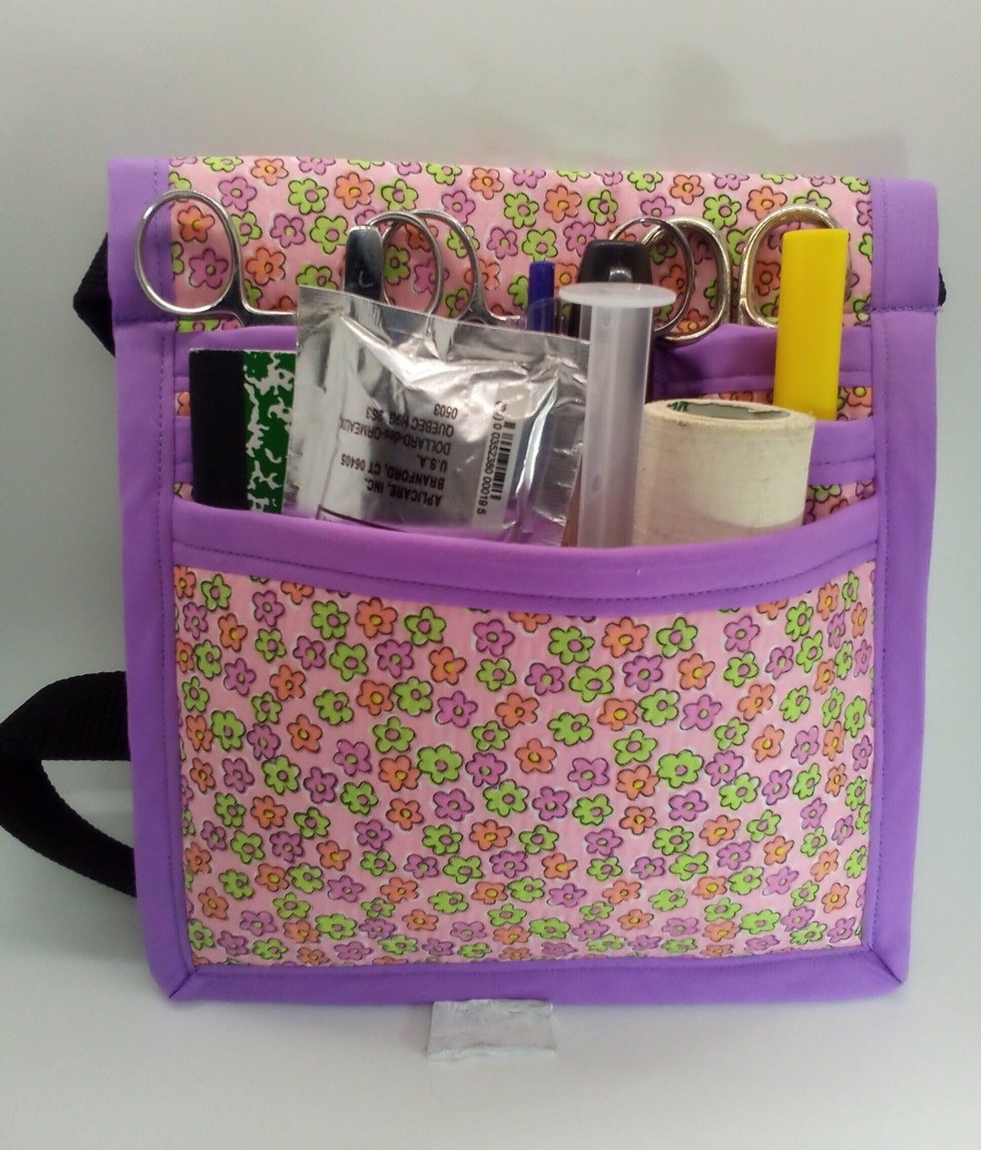 Spring Flowers,nurse Vet Tech Organizer 6 Pocket, Vet Tech Hip Pack ...