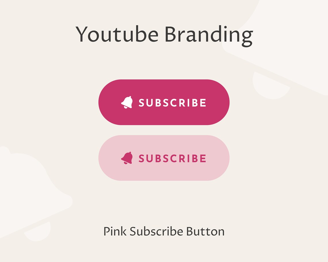 Pink Youtube Subscribe Button Youtube Subscribe Button Youtube Branding ...