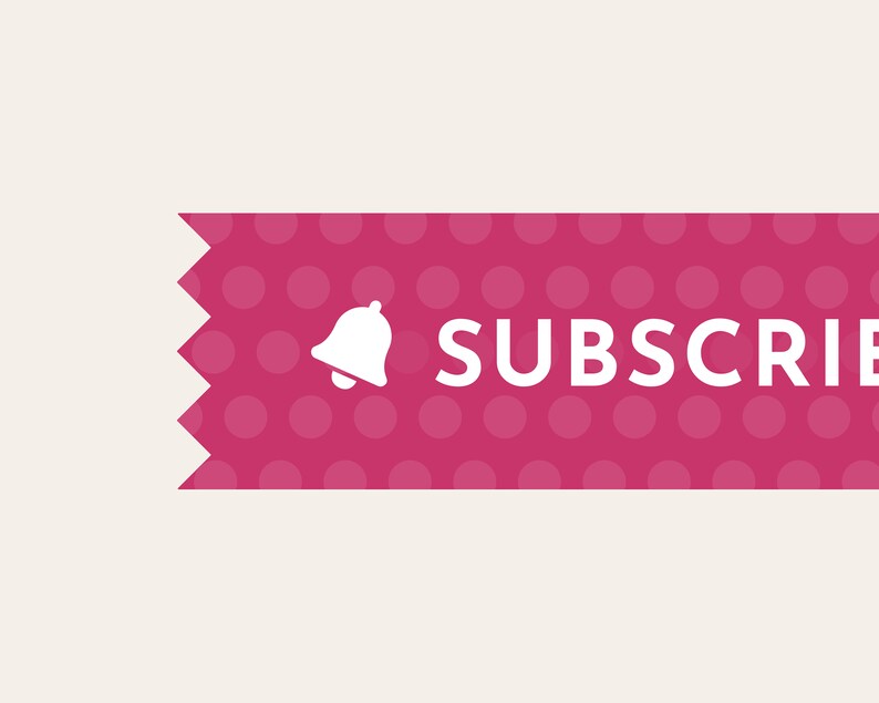 Pink Youtube Subscribe Button Dotted Youtube Subscribe - Etsy UK