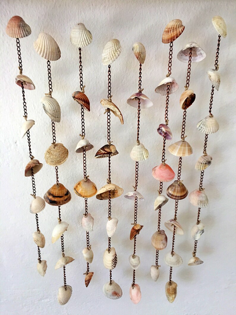 Seashell Wall Hanging, Seashell Mobile, Beach House Decor, Nautical ...