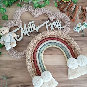 Nursery Name Sign, Custom Macrame Wall Hanging, Kids Room Decor, Baby ...