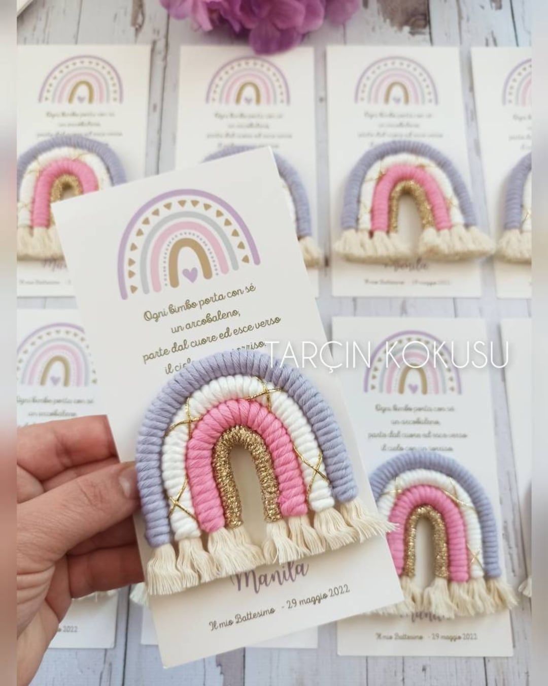 Personalized Keychain, Baby Shower Keychain, Macrame Rainbow, Rainbow ...