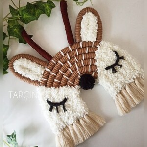 Deer Macrame Rainbow Macrame Wall Hanging Macrame Animals | Etsy