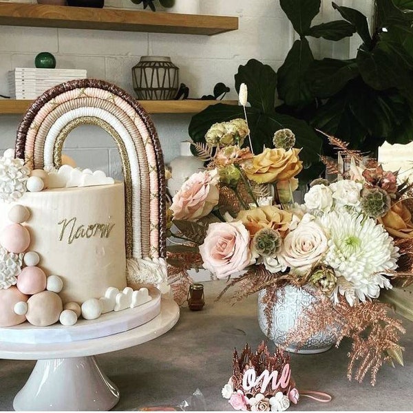 Boho Rainbow Cake Topper Svg - Etsy