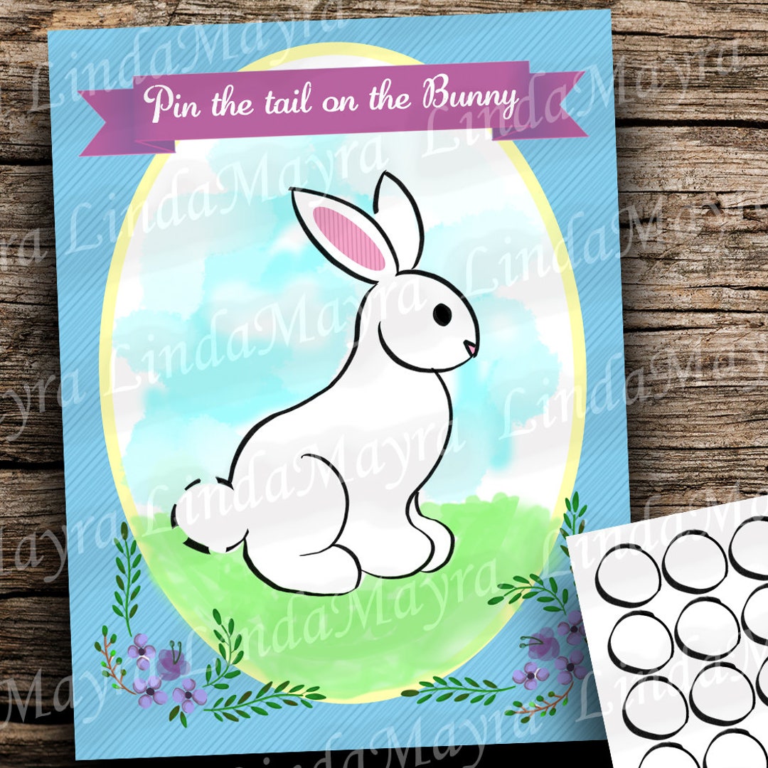 Easter Bunny DIY Pin the Tail Party Game Instant Download - No Physical ...