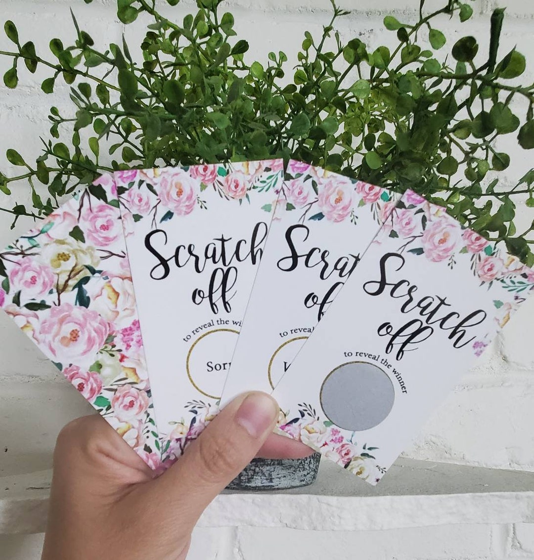 Floral Party Scratch off Party Favor | Bridal Shower | Baby Shower ...