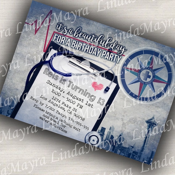 Digital Invitation Hospital Doctor Hero Birthday Invitation - Etsy