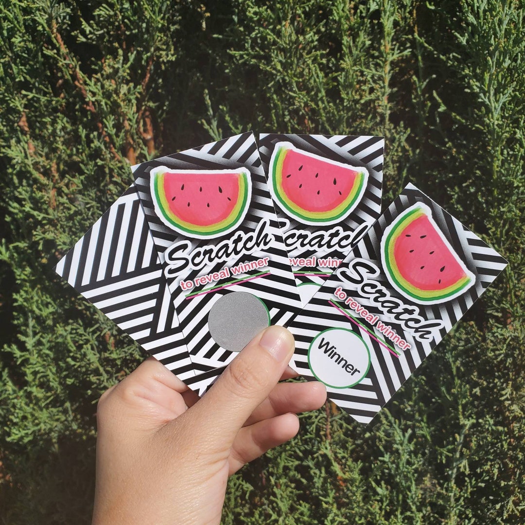 Watermelon Summer Theme Scratch off | Baby Shower | Bridal Shower Game ...