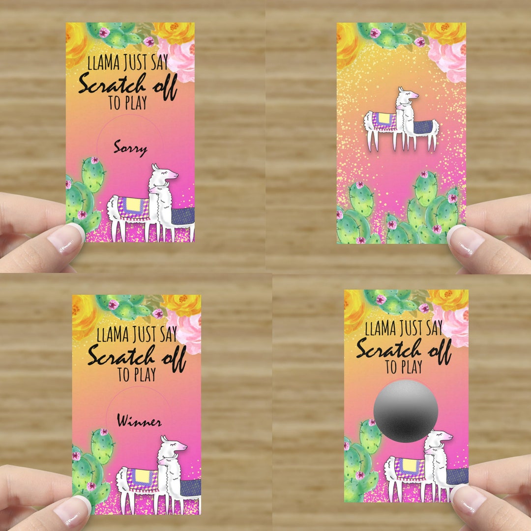 Llama Scratch off Party Favor | Fiesta | Baby Shower | Bridal Shower ...