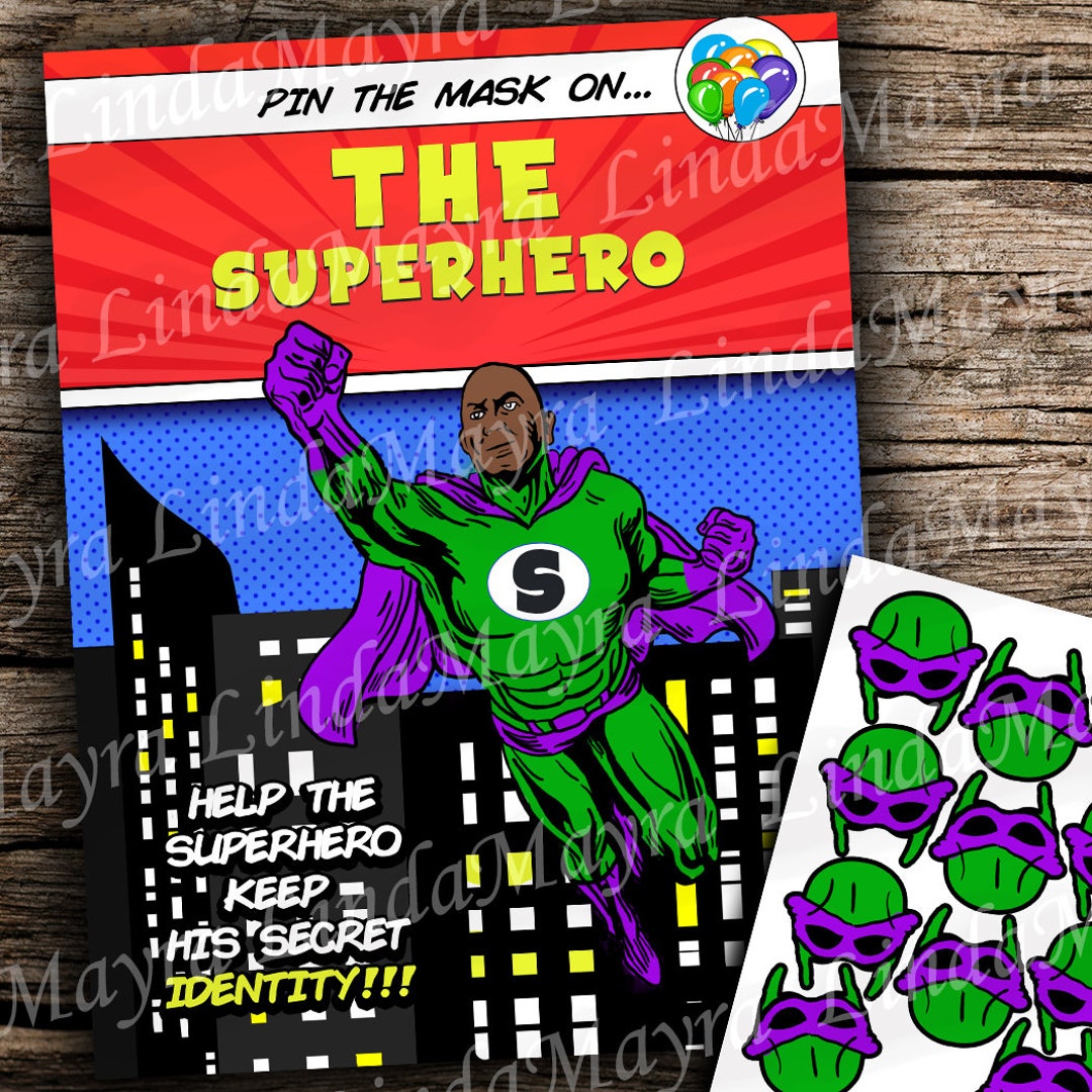 Digital Superhero Pin Game | Superheroes | Comic | Comic Book | Instant ...